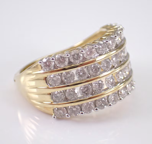 2Ct Round Lab-Grown Diamond Stackable Multi Row Anniversary Band 14K ...
