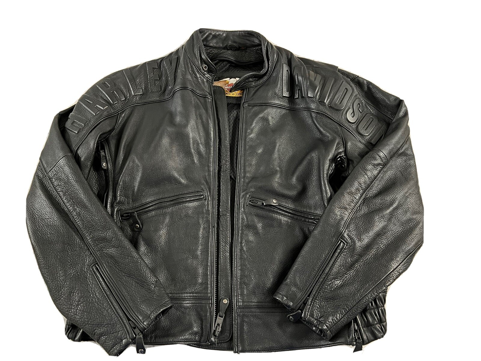 GENUINE HARLEY DAVIDSON LEATHER MOTORCYCLE JACKET USA… - Gem