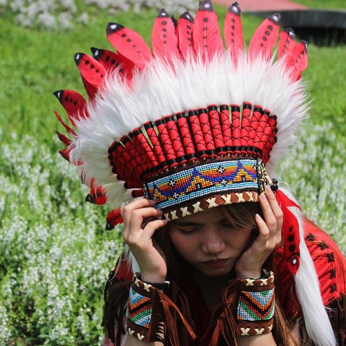 Chief Hat Authentic Warbonnet Indigenous Handmade Headdress Festival ...