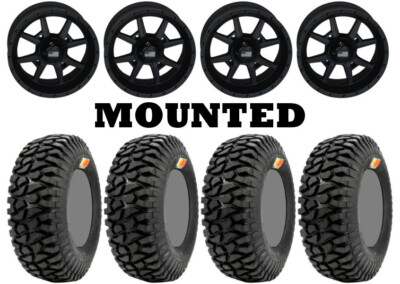 Kit 4 GMZ Ivan IRONMAN Stewart 32x9.5-14 on 556 Stealth Matte Black VIK ...