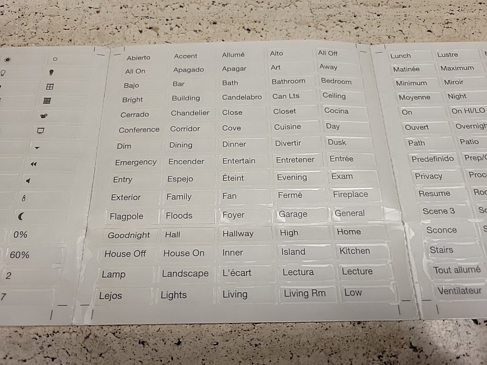 Lutron Engraving Label Sheet Brand New | eBay