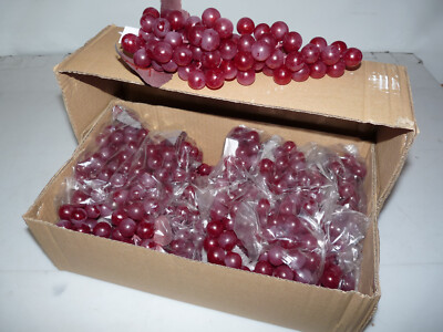 12-PACK LOT Artificial Grapes Bunch LARGE 10-INCH BURGUNDY RED Uvas ...