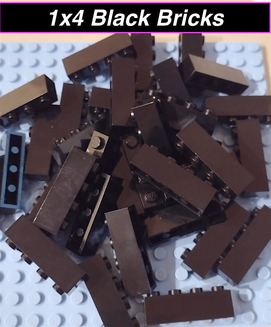 Lego Brick 1x4 Black Bricks Building Parts Sold in Lots of X20 NEW | eBay