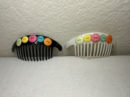 Vintage 1980's Set Hair Raiser Clip Banana Comb Goody Style Black White ...