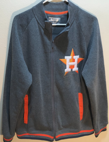 Houston Astros Team Logo MLB Vintage 90s Black True Fan Zip Gray Fleece ...