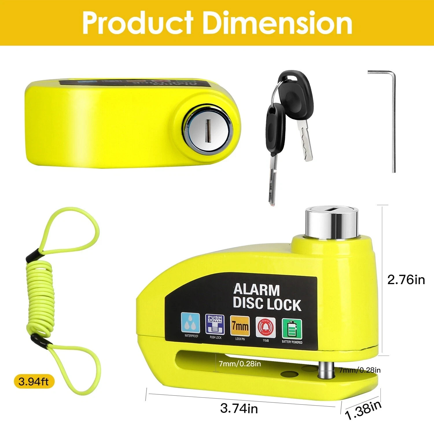 Disc Brake Lock Motorcycle Alarm Sound Anti-Theft Bike Motorcycle Wheel ...