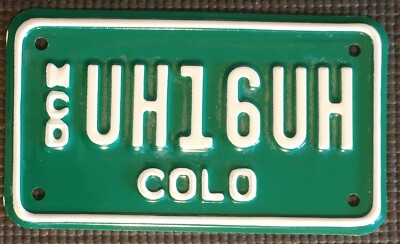 Colorado Motorcycle License Plate # UH16UH - Dealer Tag - NOS - Minty ...