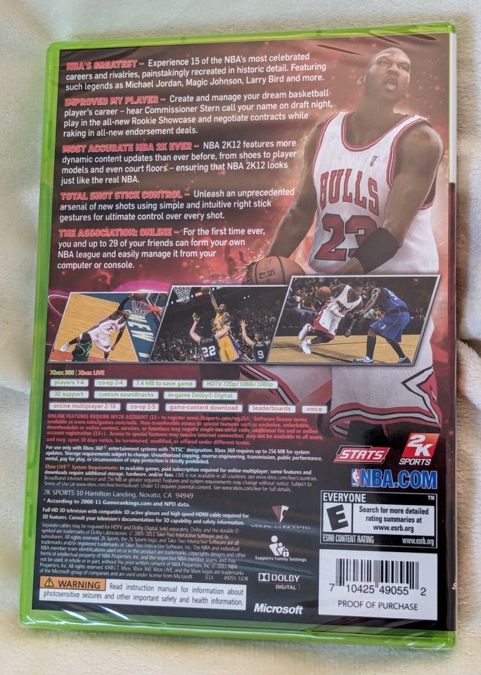NBA 2K12 Microsoft Xbox 360 Video Game 2011 New Sealed Box Michael ...