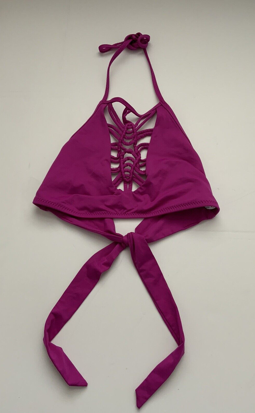 Becca Macrame High Neck Bikini Top Bathing Suit Pink … - Gem