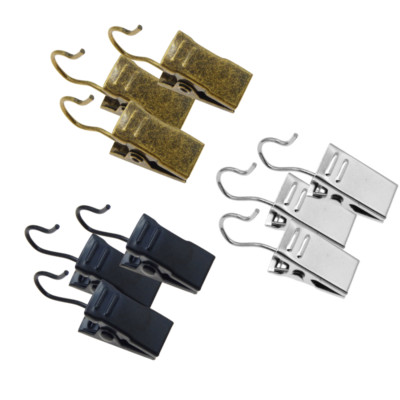 15pc Heavy Duty Curtain Clips with Clamp Hooks Metal Curtain Clamp ...