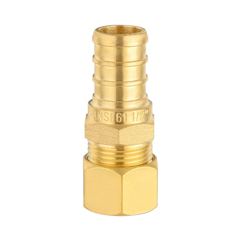 EFIELD 2 PCS 1/2" Crimp Pex 3/8"Straight Compression Transition ...