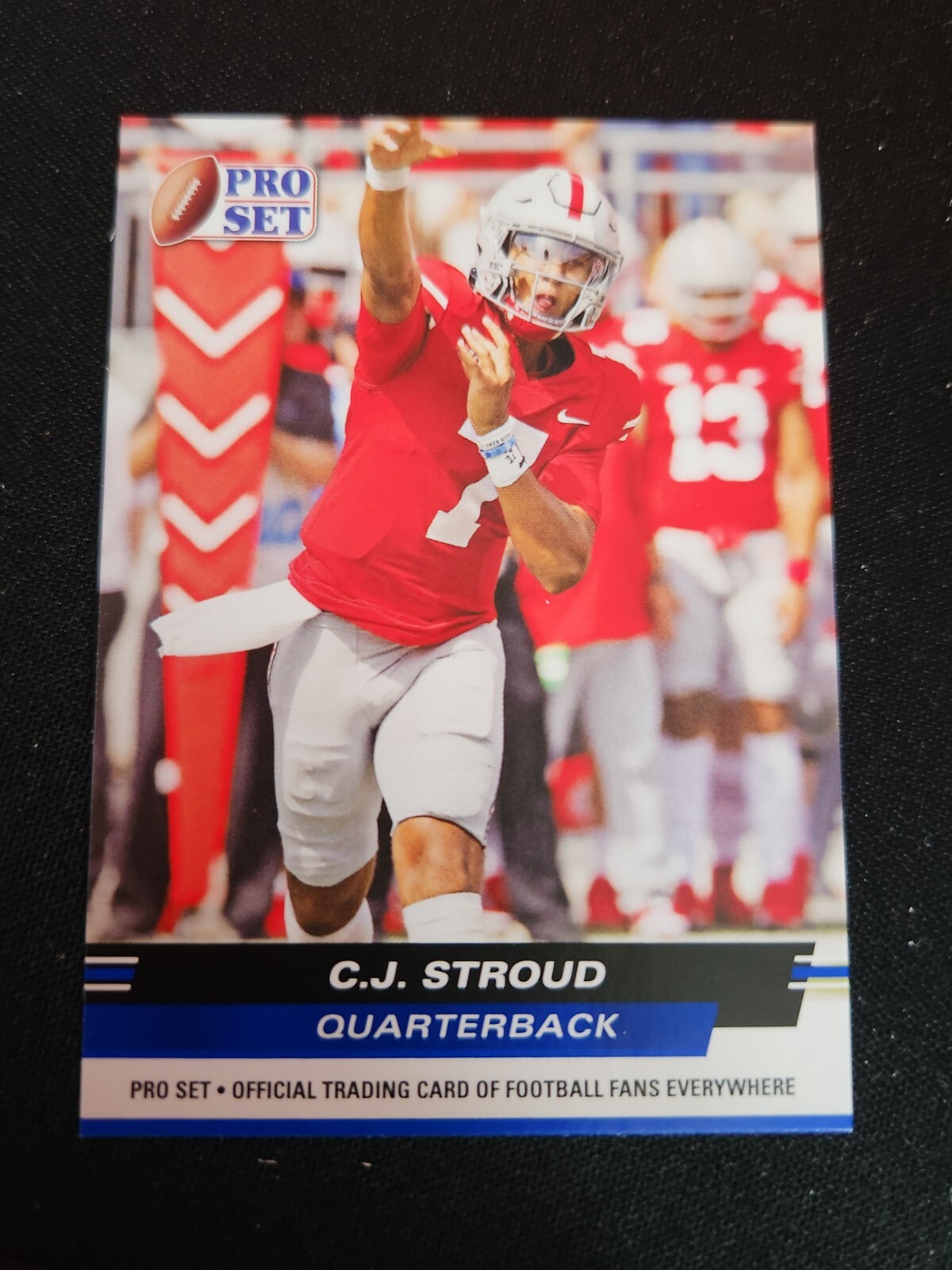 CJ Stroud Rookie Card 2022 Pro Set Leaf C.J. STROUD BLUE PARALLEL #PS ...