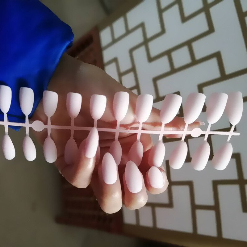 24Pcs Matte False Nails Ballerina Fingernail Art Tips Full Cover Coffin ...