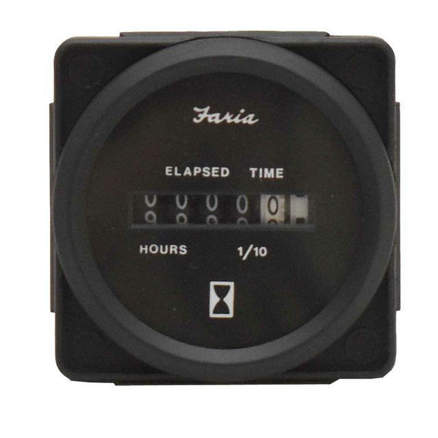 Faria Boat Hour Meter Gauge MH0009E | Euro 2 Inch Black for sale online ...