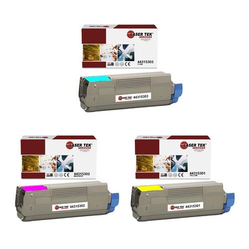 3Pk LTS C610 CMY Compatible for Okidata C610cdn C610dn Toner Cartridge ...