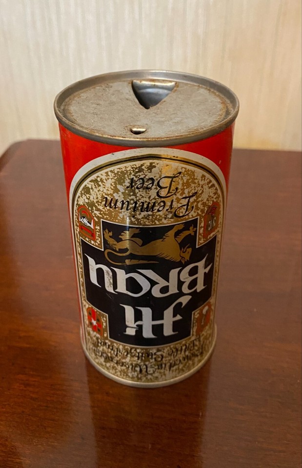 HI BRAU PREMIUM BEER CAN STEEL B/OPEN PULL TAB INTACT VINTAGE CAN EMPTY ...