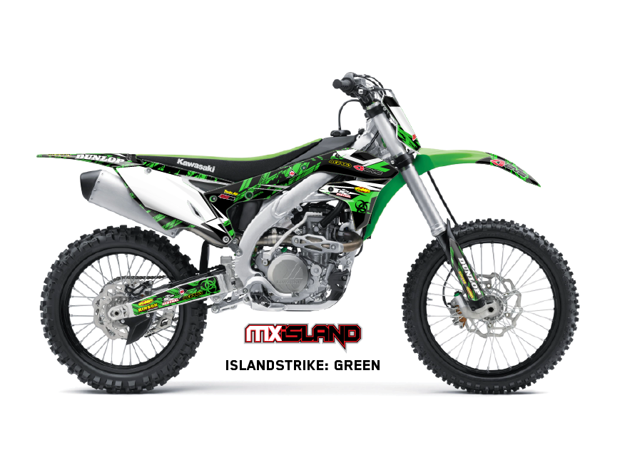 ISLANDSTRIKE: GREEN 2017 - 2020 KXF 250 GRAPHICS KIT KAWASAKI KX250F ...