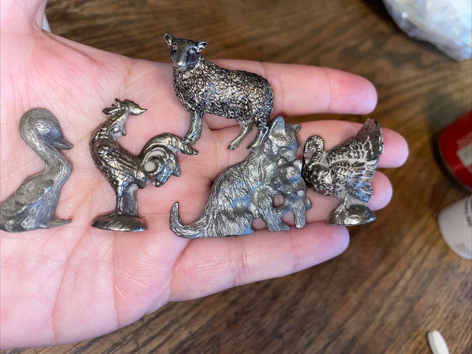 Vintage Lot miniature Pewter Or Other Metal Animals | eBay