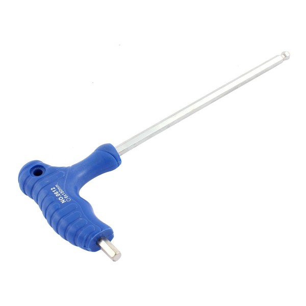 H6 6mm Tip Shaft T Handle Ball End Hex Hexagon Key Wrench Tool Blue for ...