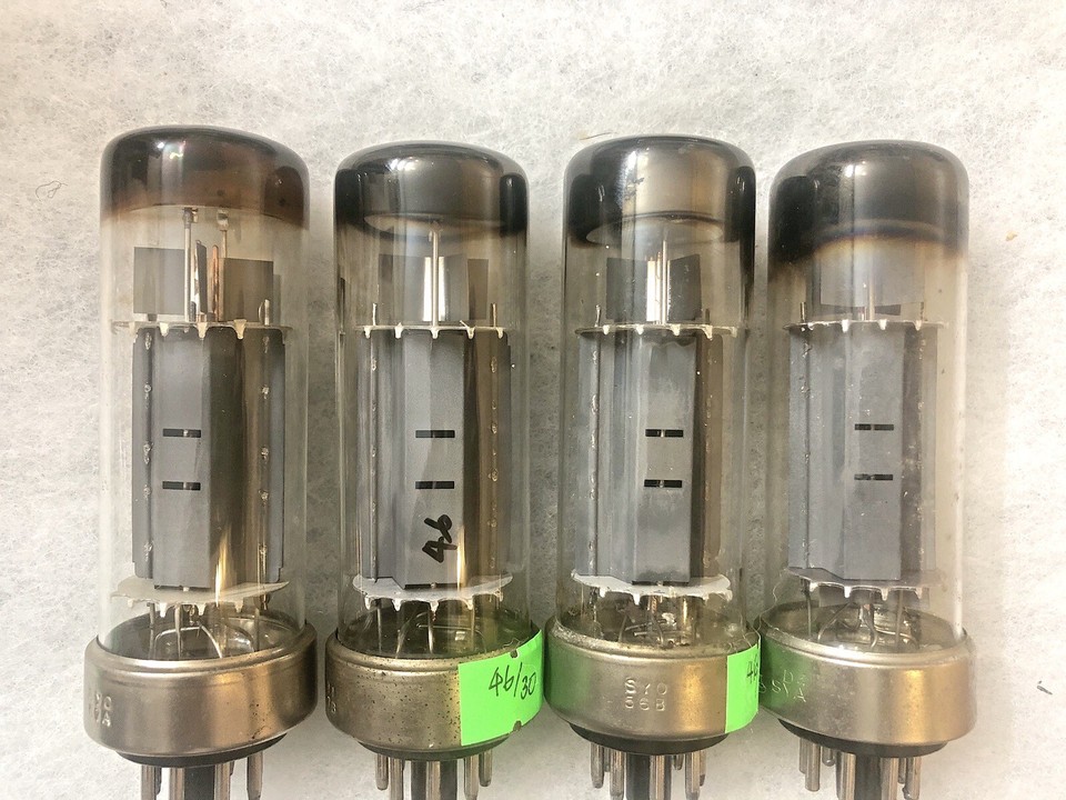 Valvo Philips EL34 6CA7 Metal Base Disc getter, NOS Tested Matched Quad ...