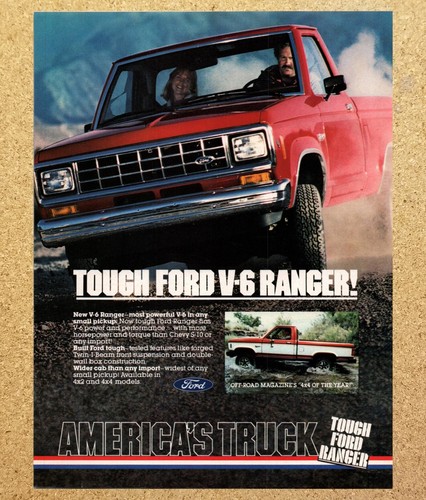Ford V-6 Ranger Pick Up Truck 4x4 Automobile - Print Ads Ephemera Art ...