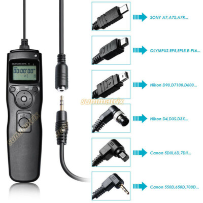 LCD Timer Shutter Release Remote Control for Canon,Nikon,Olympus,Sony ...