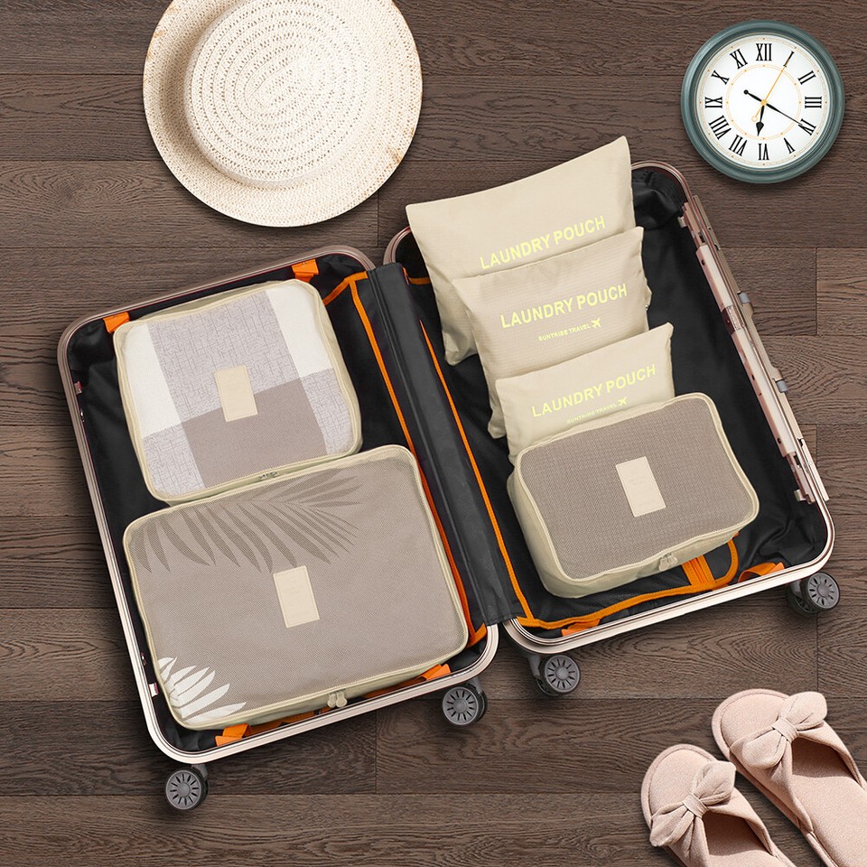 8PCS Travel Luggage Organiser Set Suitcase Storage Bags Clothing ...