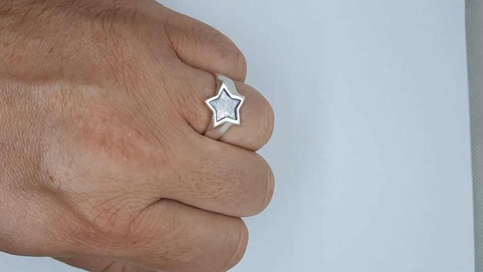 Genuine Sterling Silver Ring Star Hallmarked Solid 925 Handmade Comfort ...