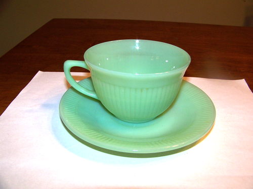 Vintage Fire King Jadeite Jane Ray Cup and Saucer | eBay