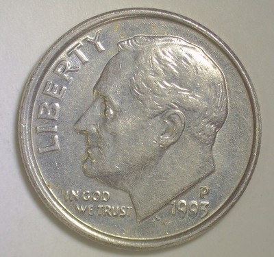 1993 P Roosevelt Dime off center strike Error | eBay