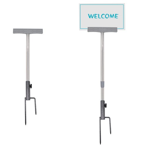 2 Pack Metal Rod Stakes for Yard Signs, 28-39 Inch Adjustable Yard Sign ...