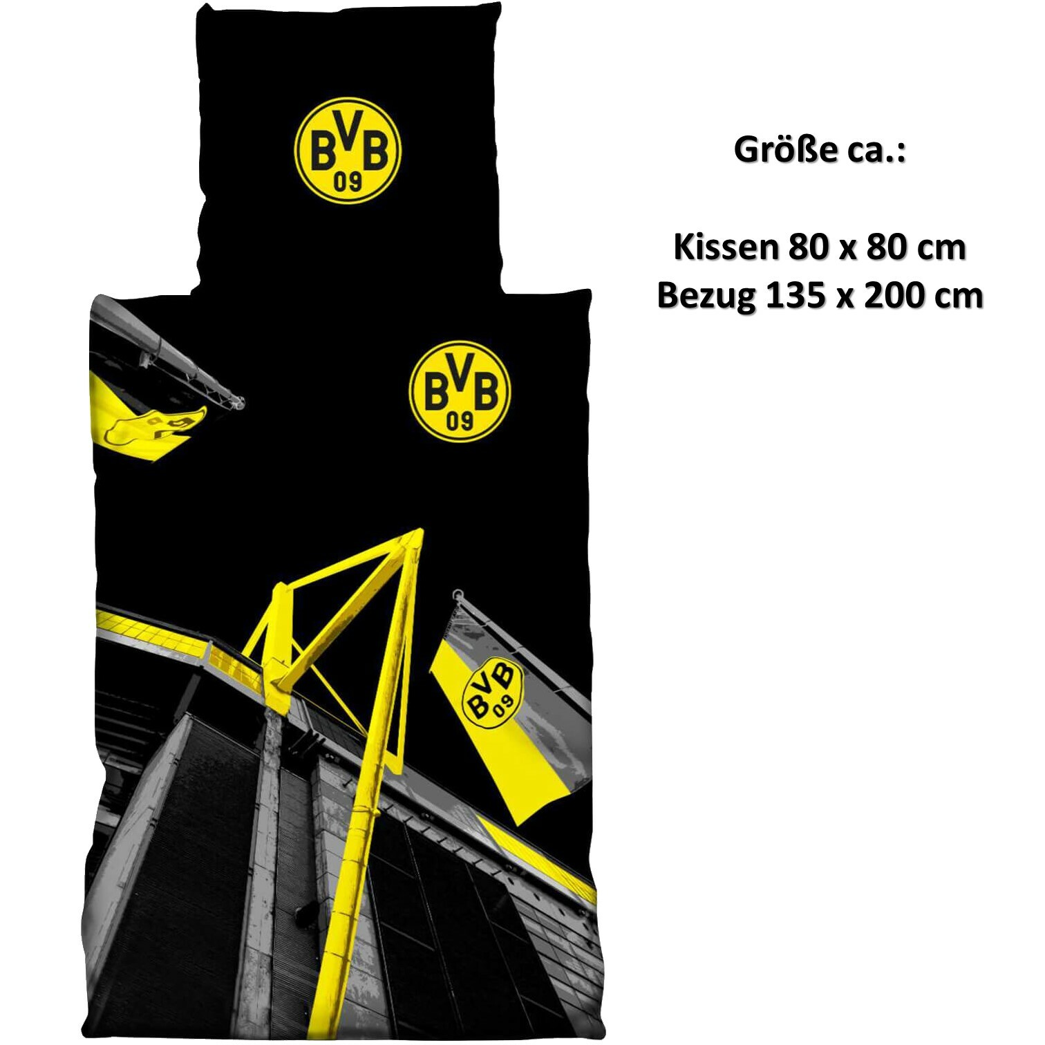 Borussia Dortmund bedding reversible bedding bed cover pillows stadium ...