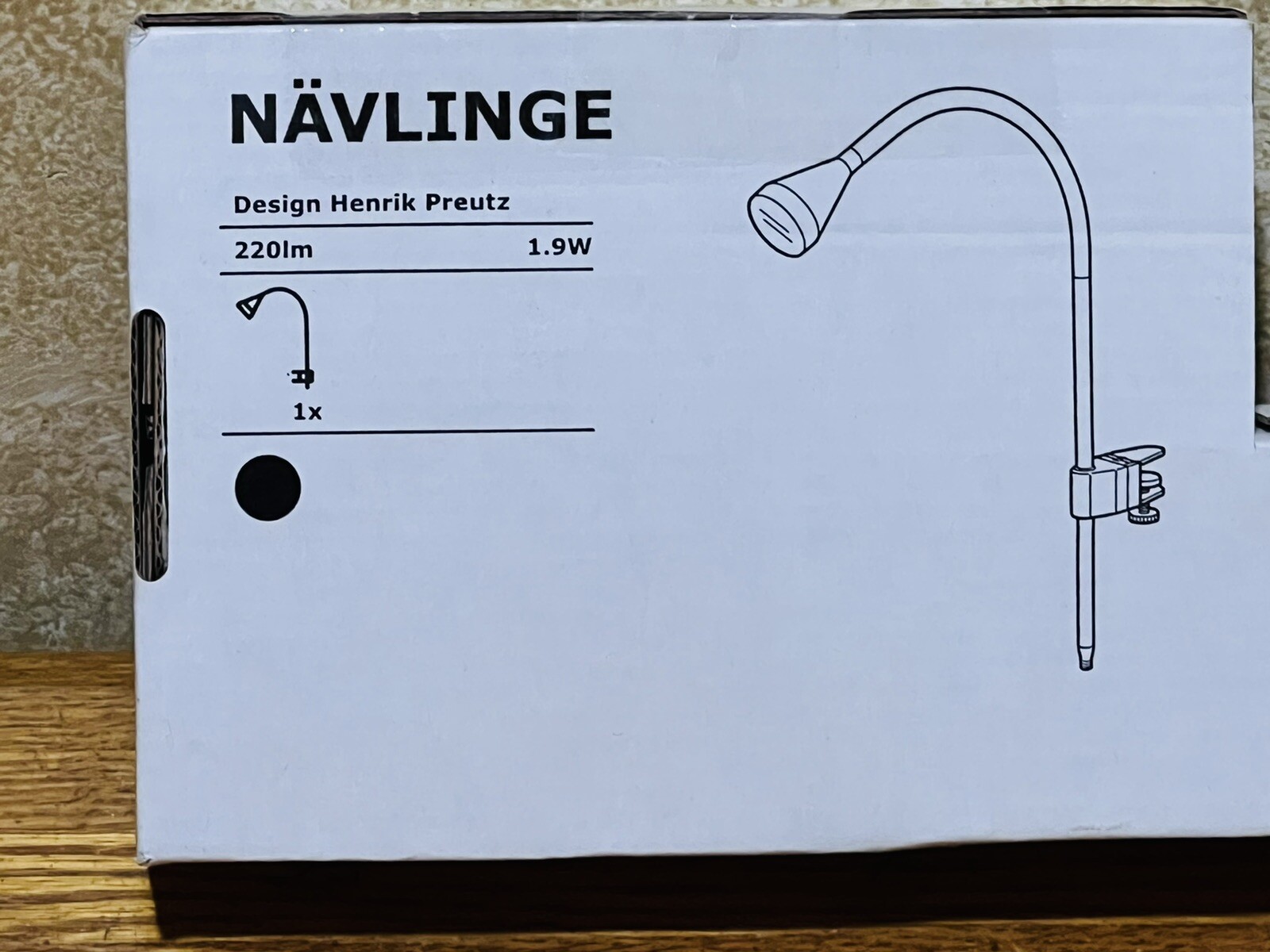 Ikea NÄVLINGE LED Table Clamp Wall Mount White Lamp Navlinge Light | eBay