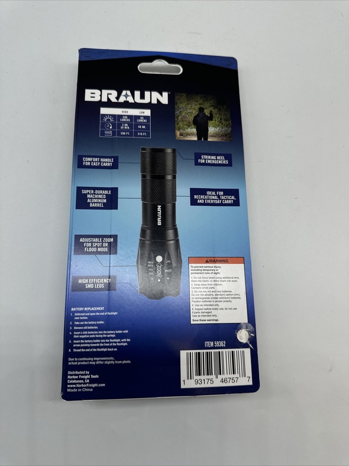 NEW - Braun 590 Lumens Tactical Flashlight | eBay