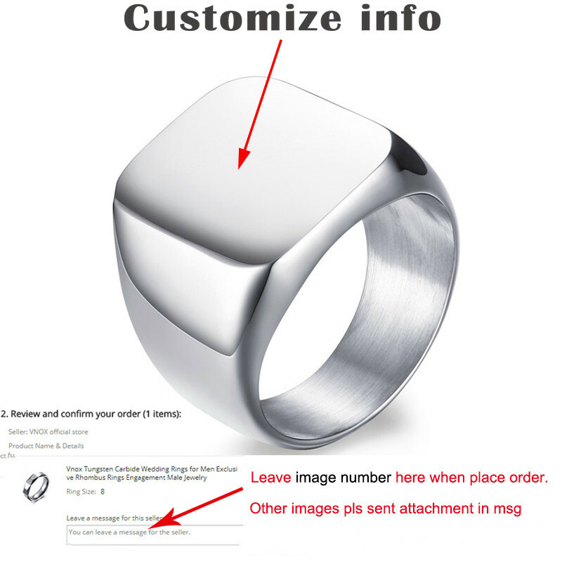 Retro Initials Signet Ring Men Stamp Male Band Stainless Steel Letter ...