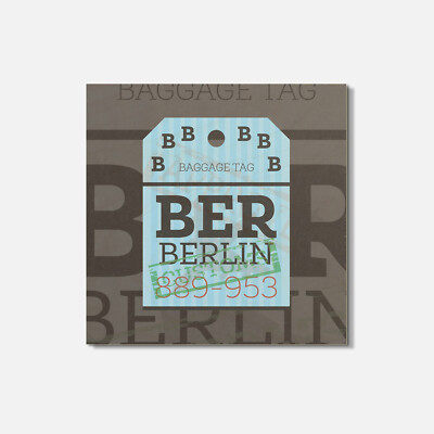 Berlin City Germany Vintage Baggage Strap Tag 4'' X 4'' Square Wooden ...