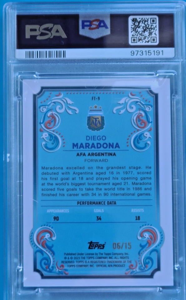 2023 Topps Fileteado Argentina Diego Maradona Purple Tango Argentina 6/ ...