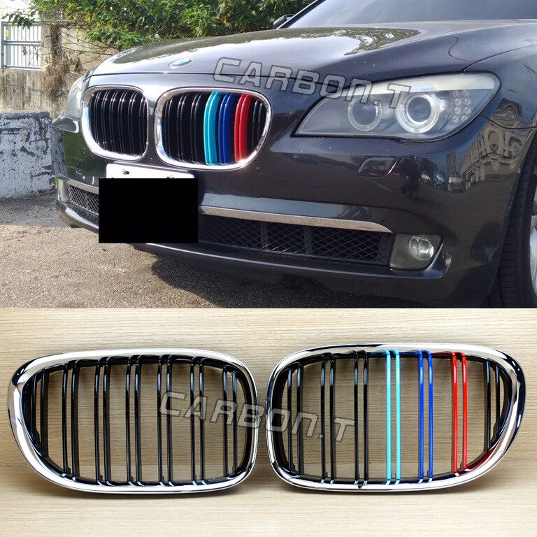 Chrome M Color Gloss Black Fit BMW F01 F02 M Look Front Grille 730d ...