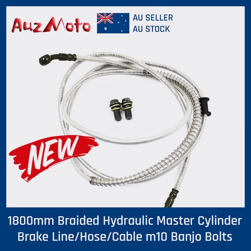 1800mm Braided Hydraulic Master Cylinder Brake Line/Hose/Cable m10 ...
