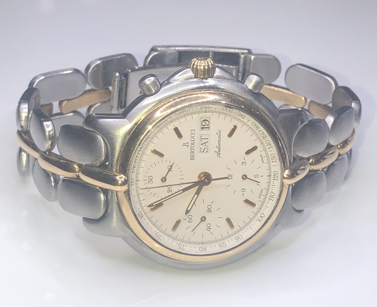 Bertolucci Pulchra 674 8055 49 Two-Tone 18k Yellow Gold Men's Chronograph Watch | eBay