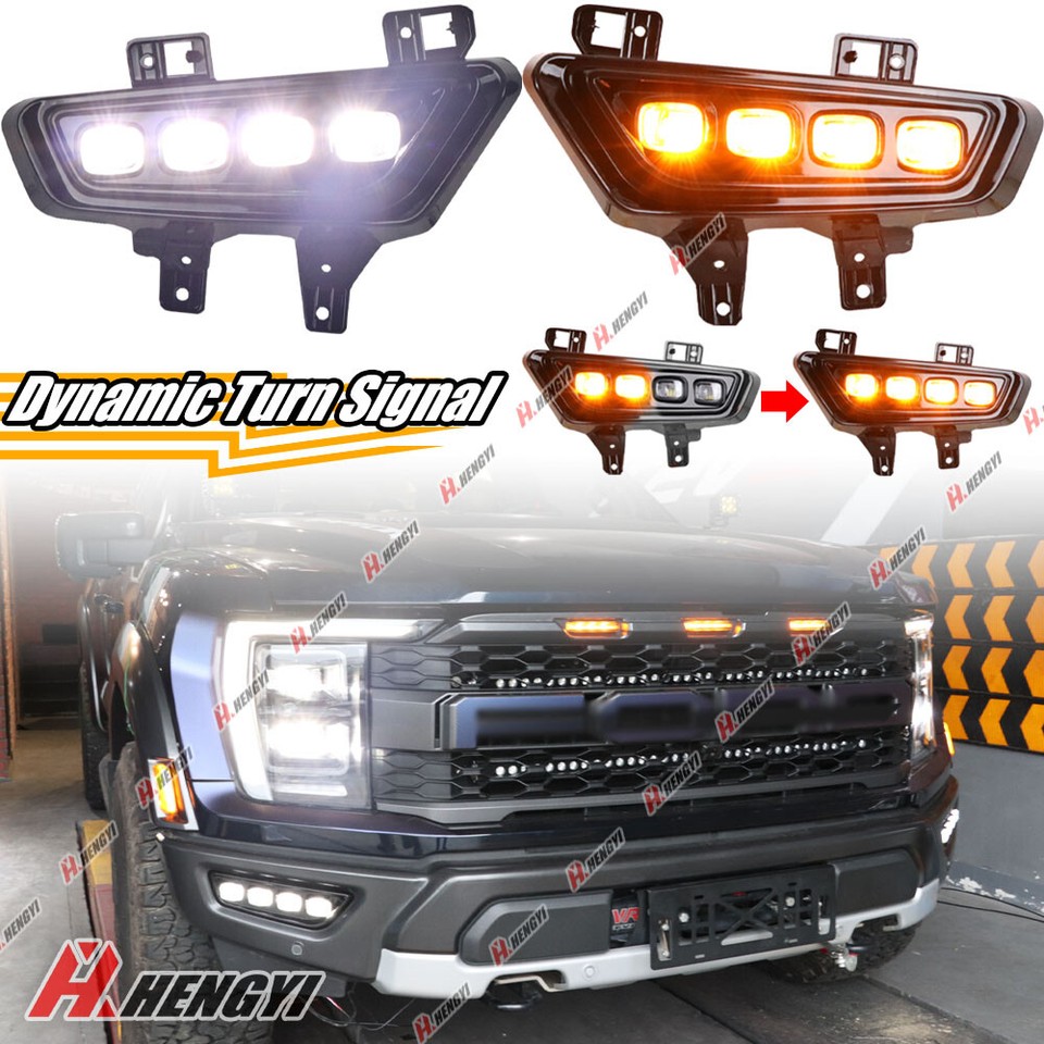 Sequential LED DRL w/Turn Signal Light Fog Lamp For 2021-2024 Ford F ...