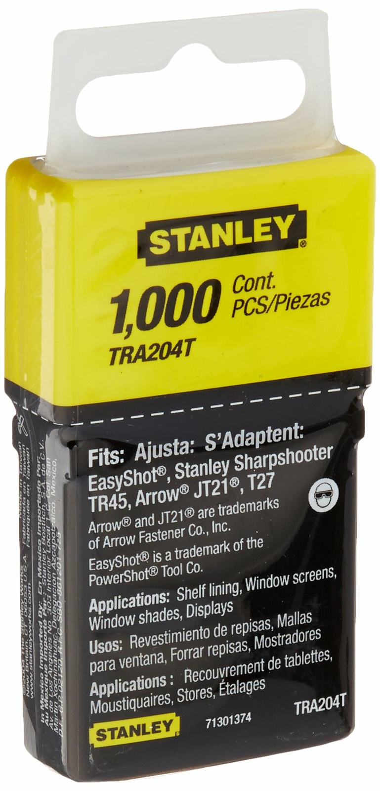 Stanley TRA204T 1/4 Inch Light Duty Narrow Crown Staples, Pack of 1000 ...