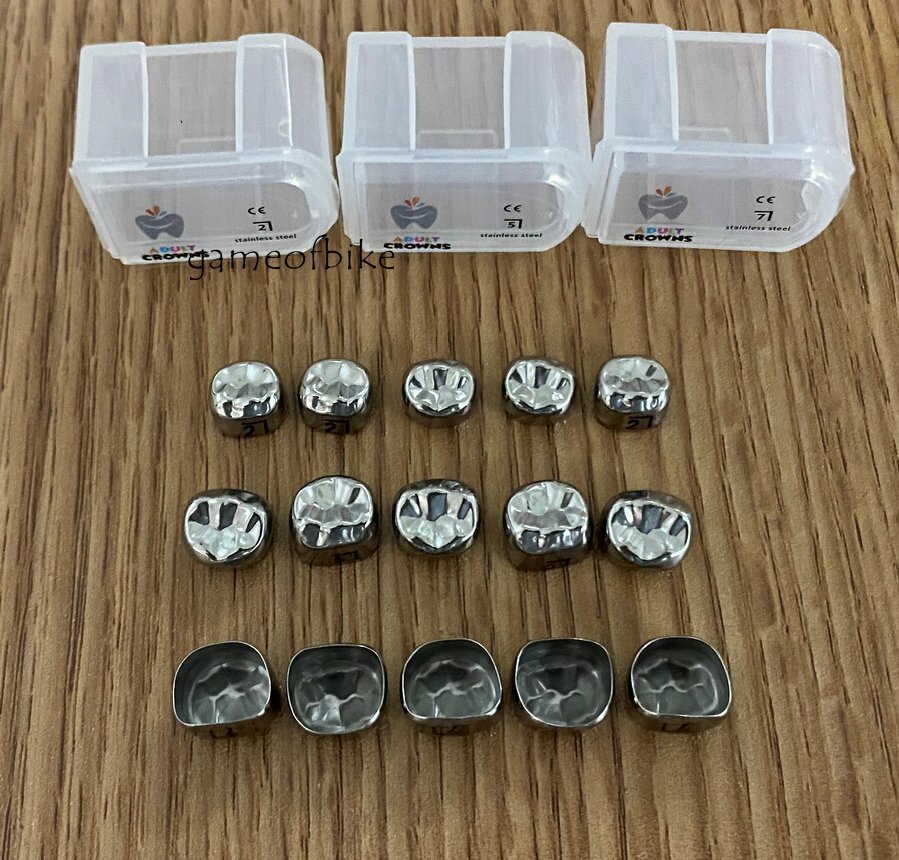 Dental Adult Preformed 1st Molar Crown Refill Stainless Steel Crowns 24 ...