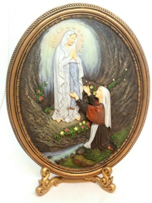 Bareggio Our Lady of Lourdes Sculpted Collector's Plaque Made in Italy ...