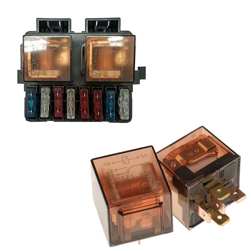 Uniersal 12V 2 Way Relay Fuse Box Holder with 8 Fuses Blade Kit Car ...