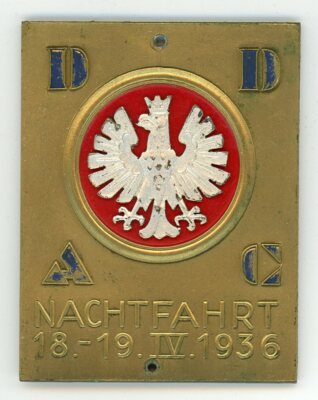 Original Plakette DDAC Nachtfahrt 18.-19. IV. 1936 | eBay