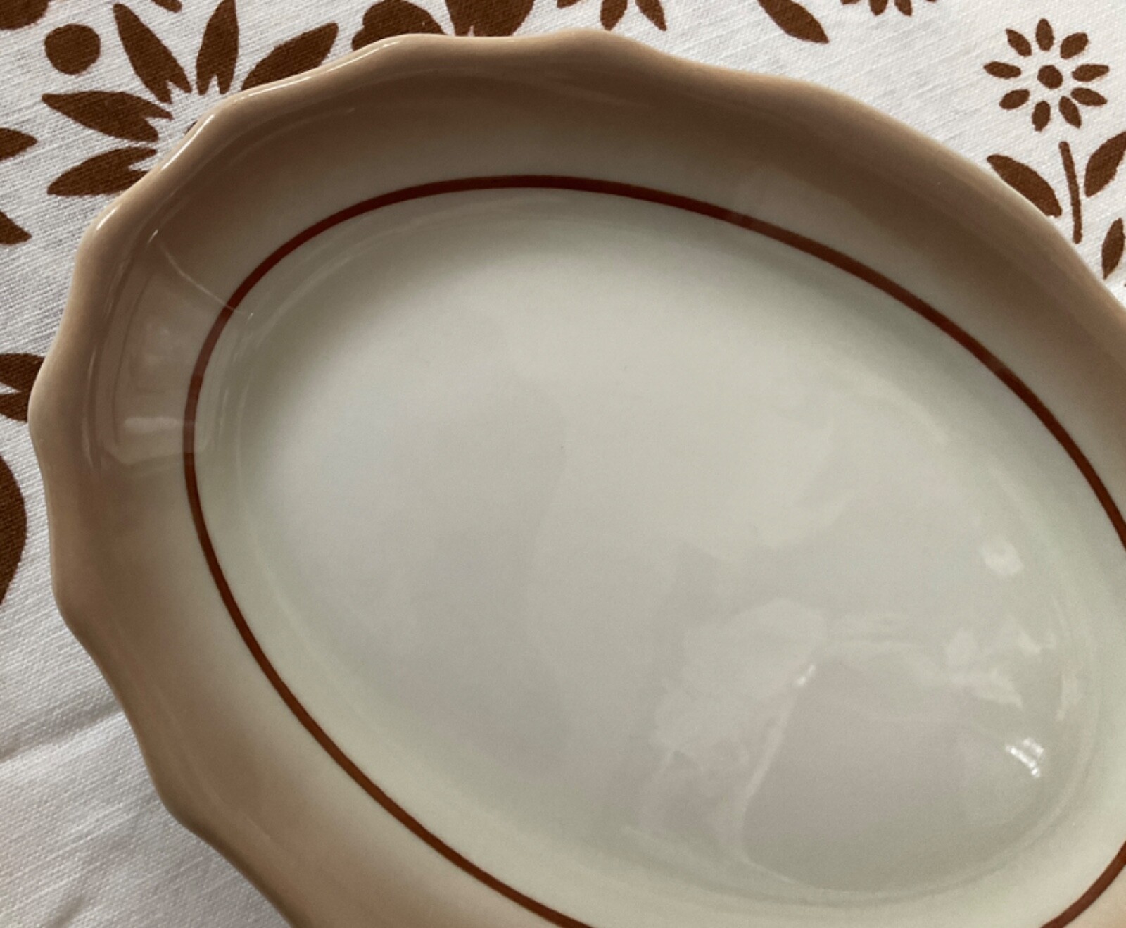 JACKSON CHINA RESTAURANT WARE 7X5.25 OVAL PLATE K~6 AIRBRUSHED BROWN ...