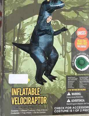 MorphCostumes Inflatable Velociraptor Costume Unisex Kids up to 5ft ...