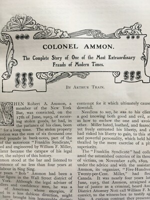 Colonel Ammon William Miller Brooklyn New York Fraud Crime Rare Article ...