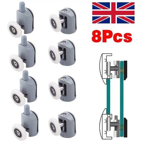 8PCS SET Single Shower Screen Door Roller Replacement Runner Wheels ...